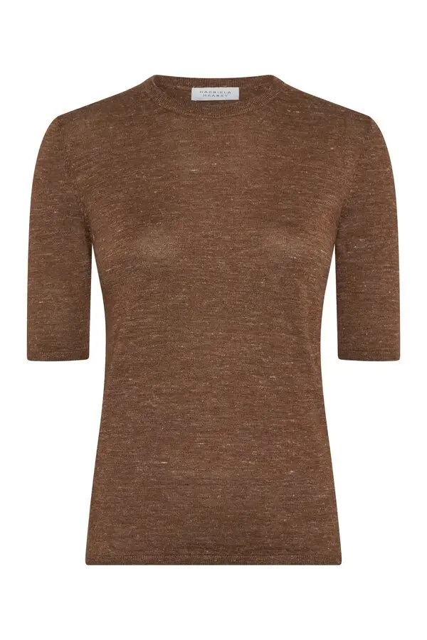 Gabriela Hearst Chryse Knit T-shirt In Cashmere Silk With Hemp - Chestnut