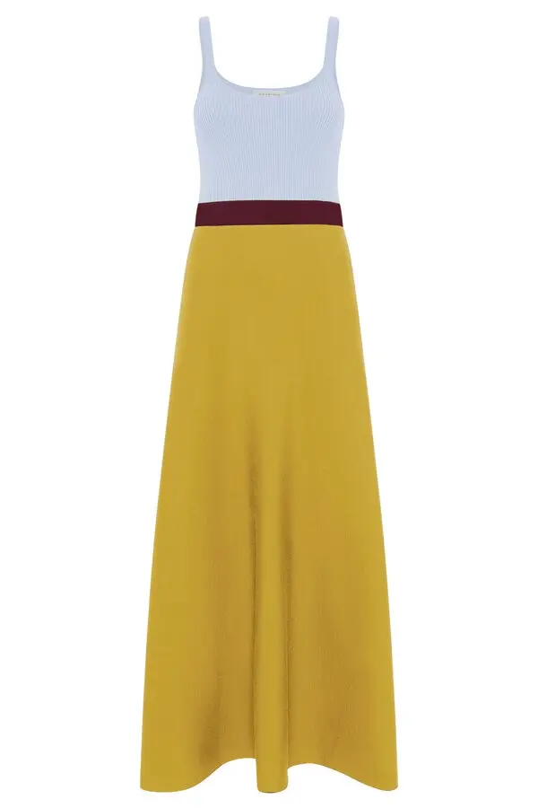 Gabriela Hearst Flaminius Knit Dress In Merino Wool - Bordeaux Multi