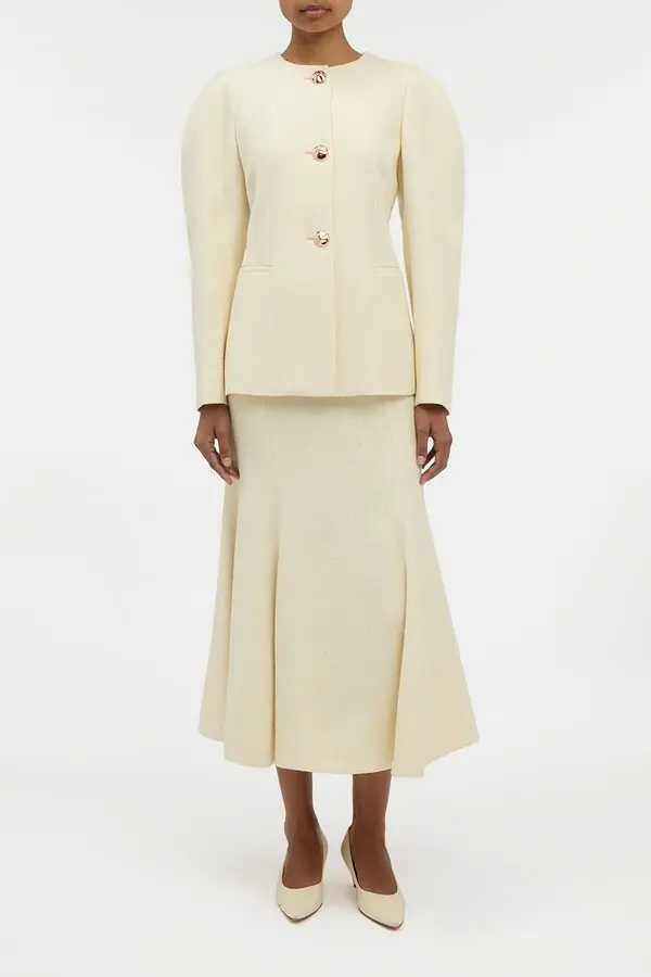 Gabriela Hearst Daelan Jacket In Virgin Wool Silk Slub