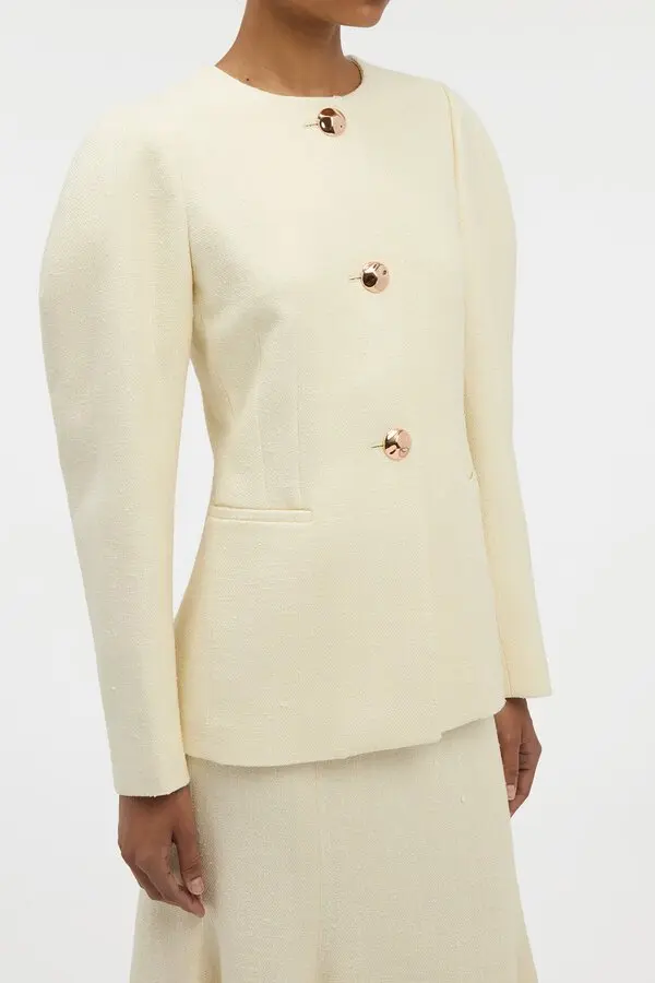 Gabriela Hearst Daelan Jacket In Virgin Wool Silk Slub