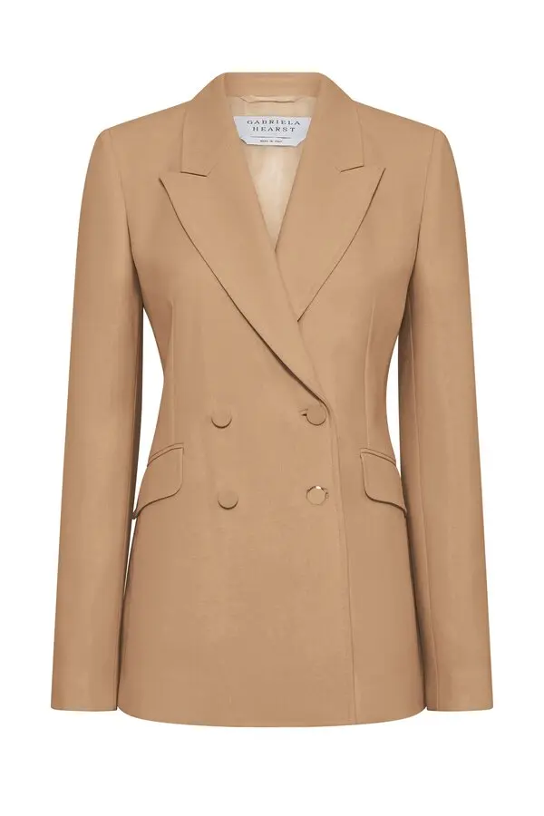 Gabriela Hearst Stephanie Blazer In Virgin Wool Crepe - Camel