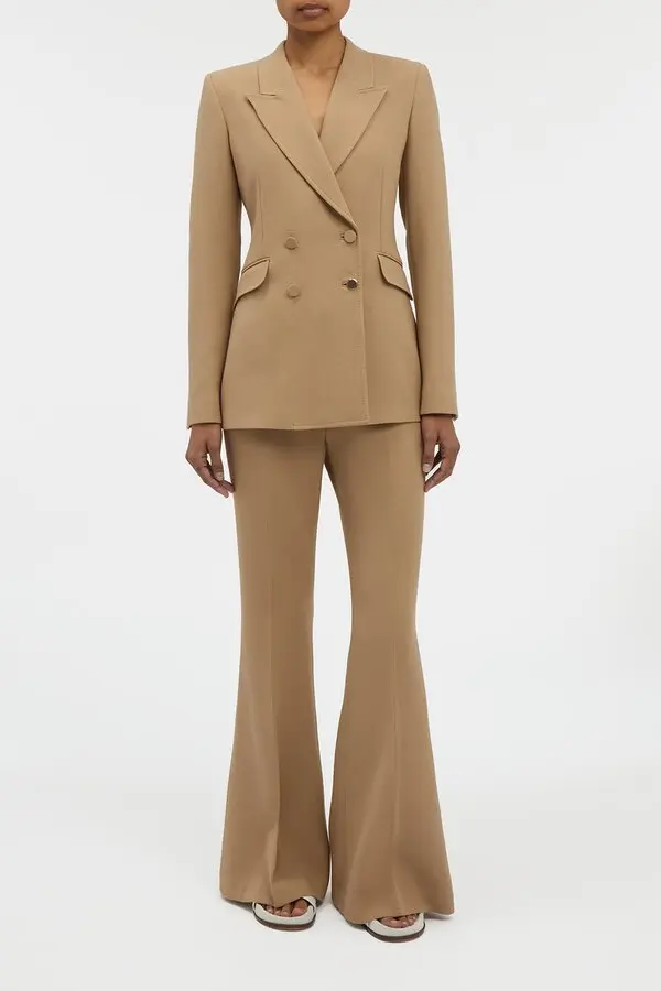 Gabriela Hearst Stephanie Virgin Wool Crepe Blazer - Camel