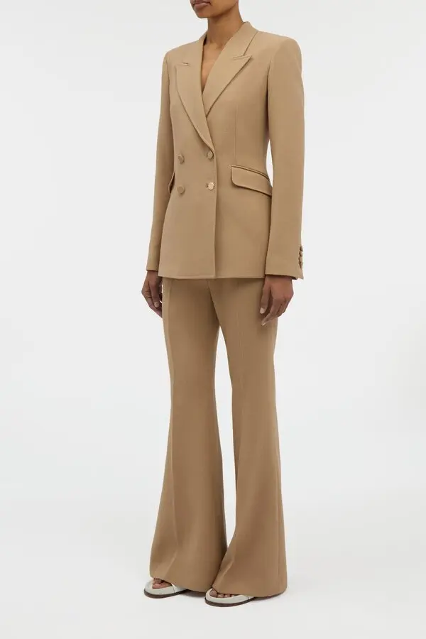 Gabriela Hearst Stephanie Virgin Wool Crepe Blazer - Camel