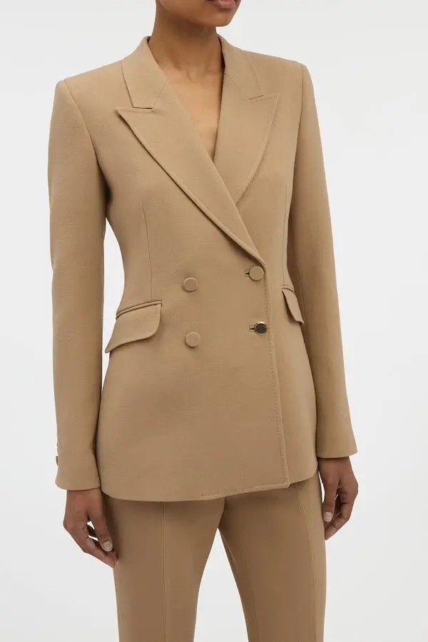Gabriela Hearst Stephanie Virgin Wool Crepe Blazer - Camel