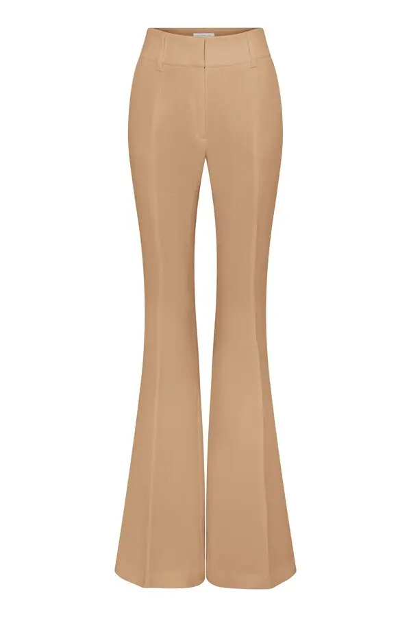 Gabriela Hearst Rhein Flare Pant In Virgin Wool Crepe - Camel