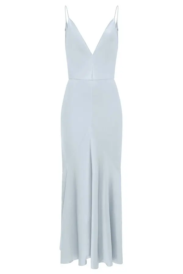 Gabriela Hearst Brigita Slip Dress In Silk Satin - Light Blue