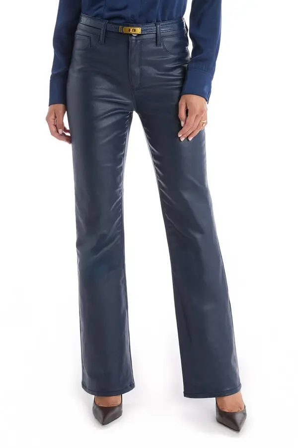 THE NOLI SHOP Aria Coated Flare Jean - Navy