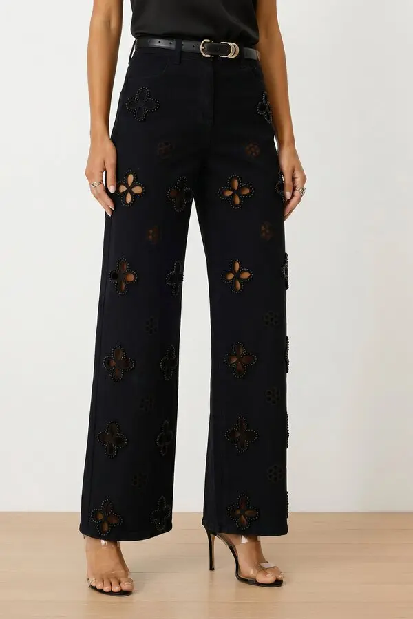 THE NOLI SHOP Kaia Pearl High Rise Jean - Black