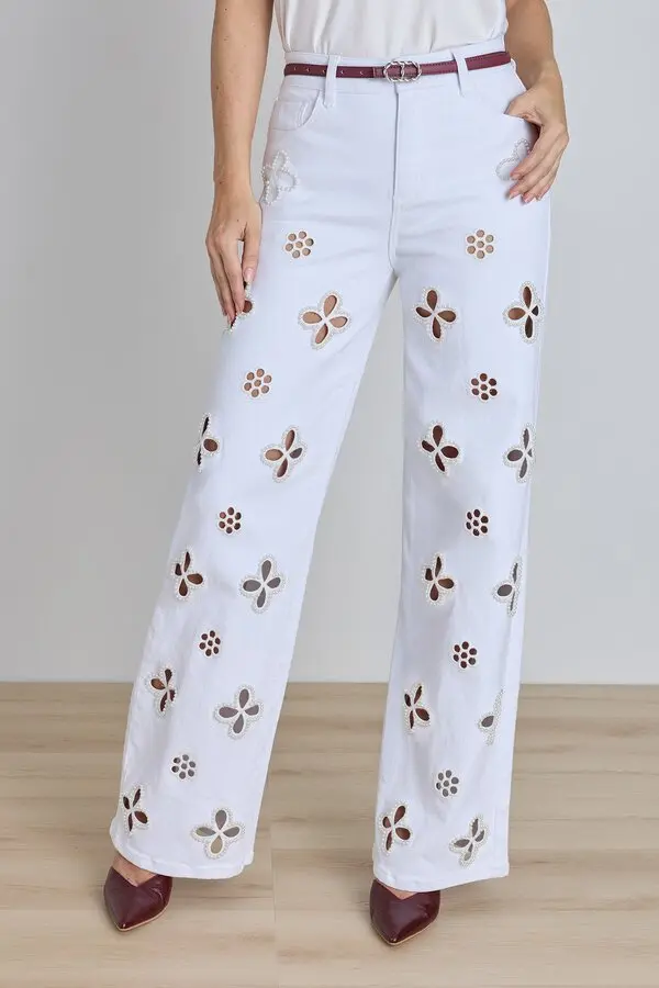 THE NOLI SHOP Kaia Pearl High Rise Jean - White