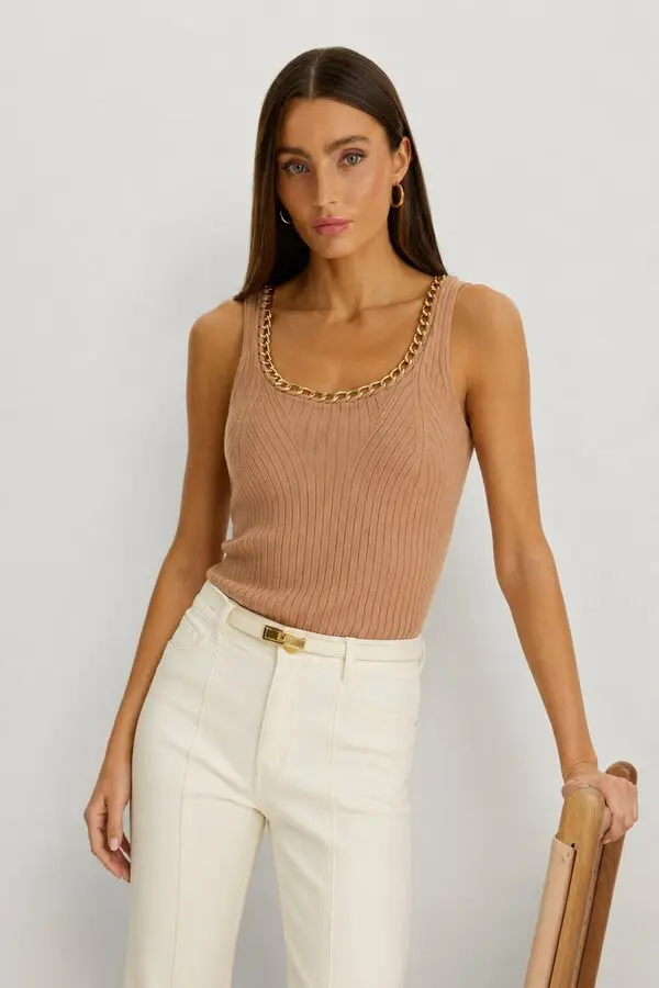 THE NOLI SHOP Millie Knit Tank - Mocha