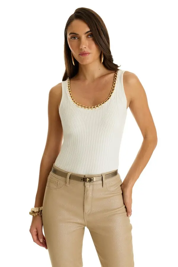 THE NOLI SHOP Millie Knit Tank - Pearl