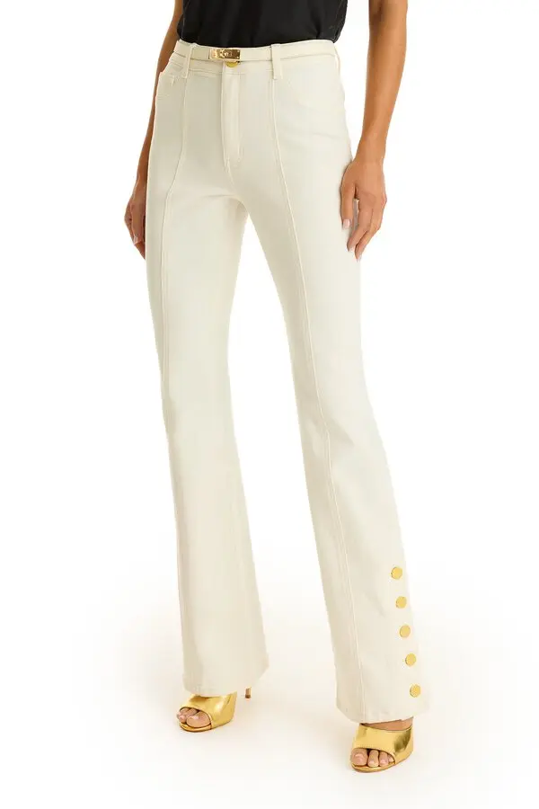 THE NOLI SHOP Veronica Button Jean - Ivory