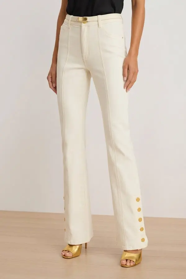 THE NOLI SHOP Veronica Button Jean - Ivory