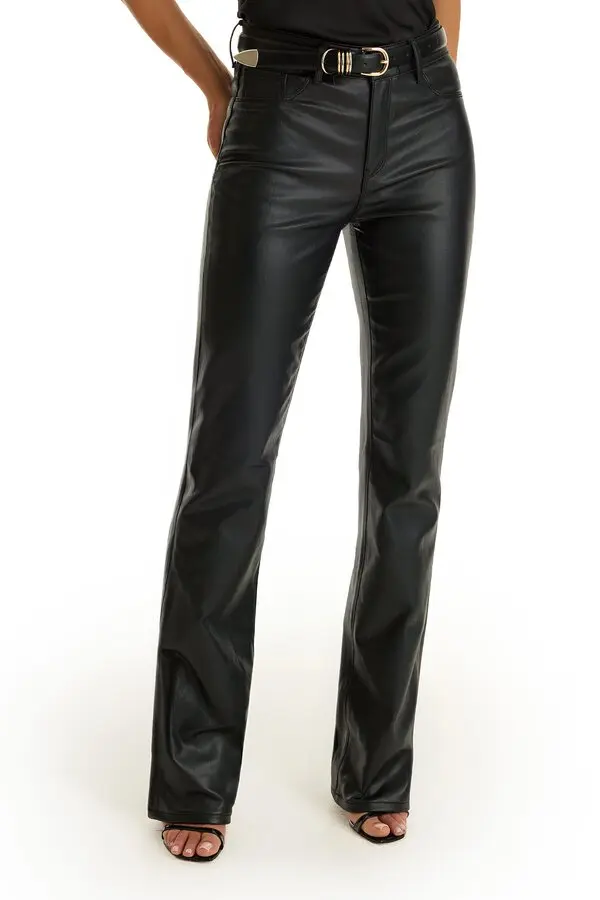 THE NOLI SHOP Aria Coated Flare Jean - Black