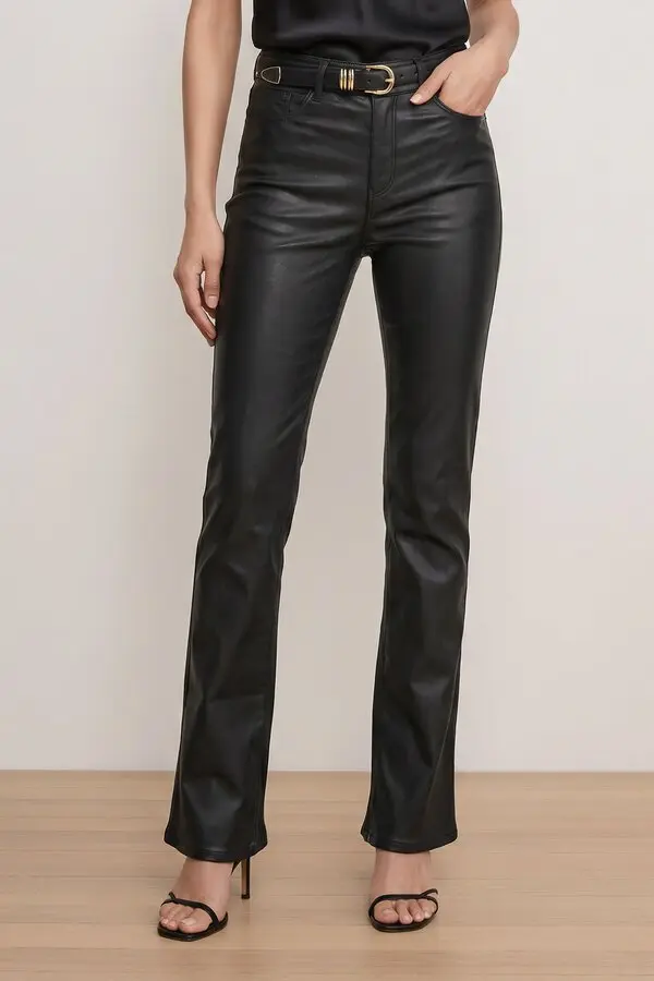THE NOLI SHOP Aria Coated Flare Jean - Black