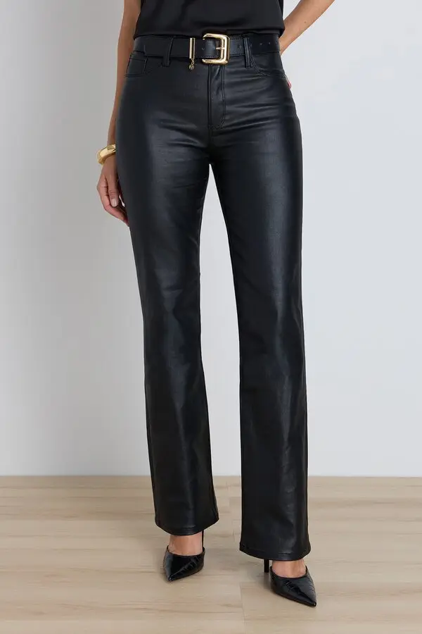 THE NOLI SHOP Aria Coated Flare Jean - Black