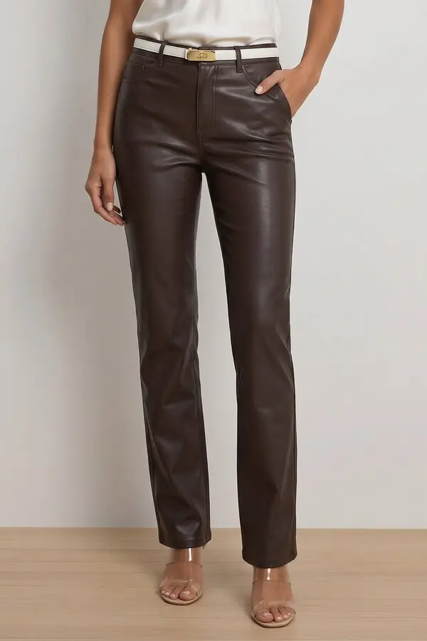 THE NOLI SHOP Aria Coated Flare Jean - Espresso