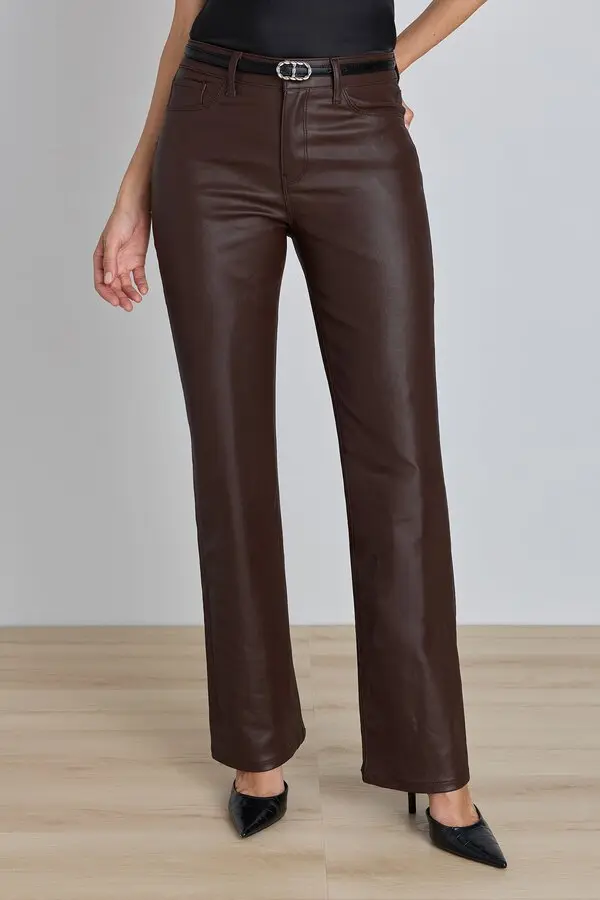 THE NOLI SHOP Aria Coated Flare Jean - Espresso