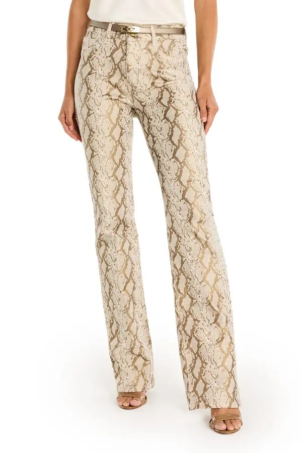 THE NOLI SHOP Aria Coated Flare Jean - Gold Python