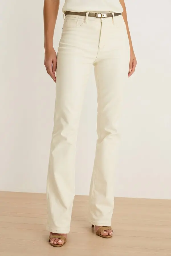 THE NOLI SHOP Aria Coated Flare Jean - Vanilla