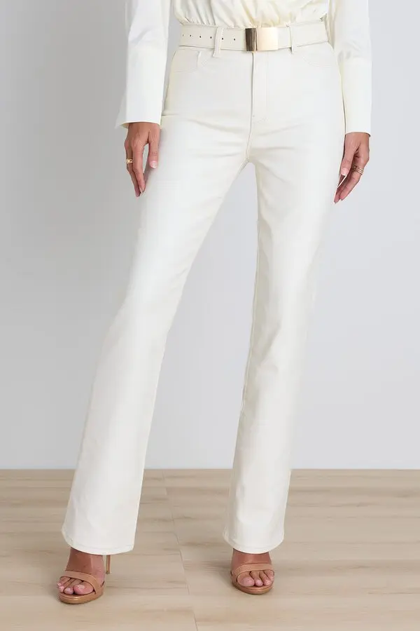 THE NOLI SHOP Aria Coated Flare Jean - Vanilla