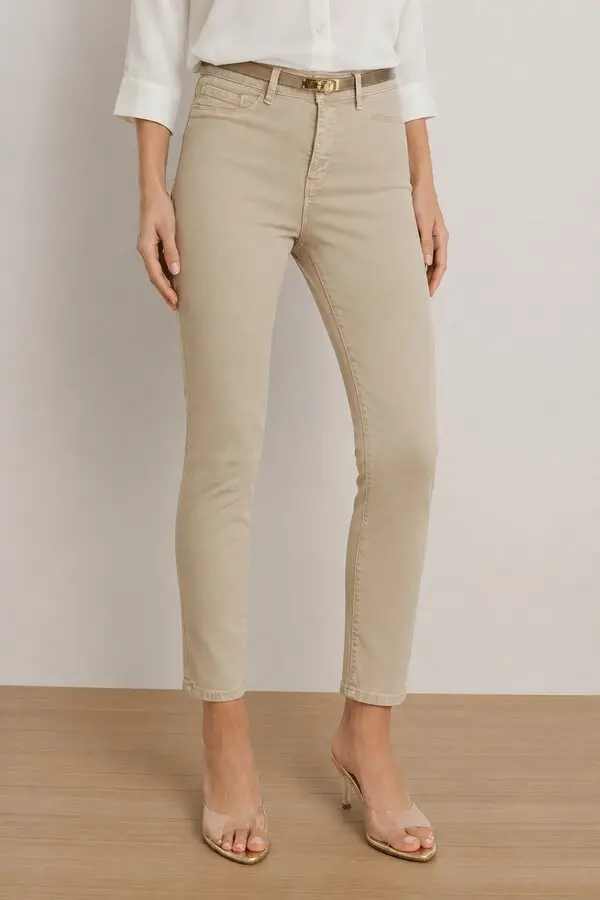 THE NOLI SHOP Nina Cropped Skinny Jean - Oatmeal