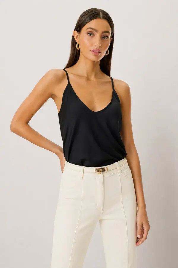 THE NOLI SHOP Yara Silk Camisole - Black