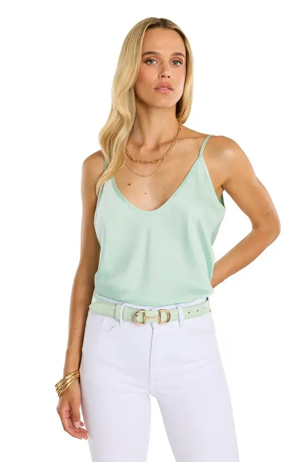 THE NOLI SHOP Yara Silk Camisole - Mint