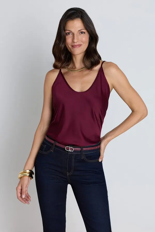 THE NOLI SHOP Yara Silk Camisole - Mulberry