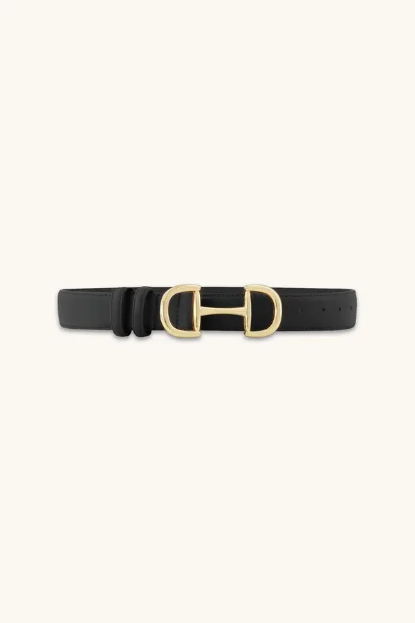 THE NOLI SHOP Bettie Belt With Horsebit Buckle - Black
