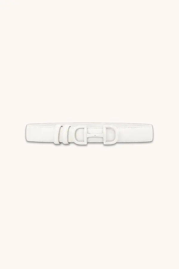 THE NOLI SHOP Bettie Belt With Horsebit Buckle - Blanc