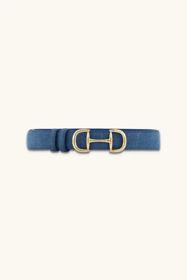 THE NOLI SHOP Bettie Belt With Horsebit Buckle - Denim