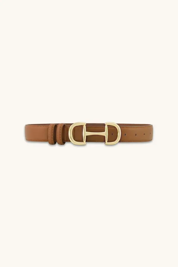 THE NOLI SHOP Bettie Belt With Horsebit Buckle - Mocha