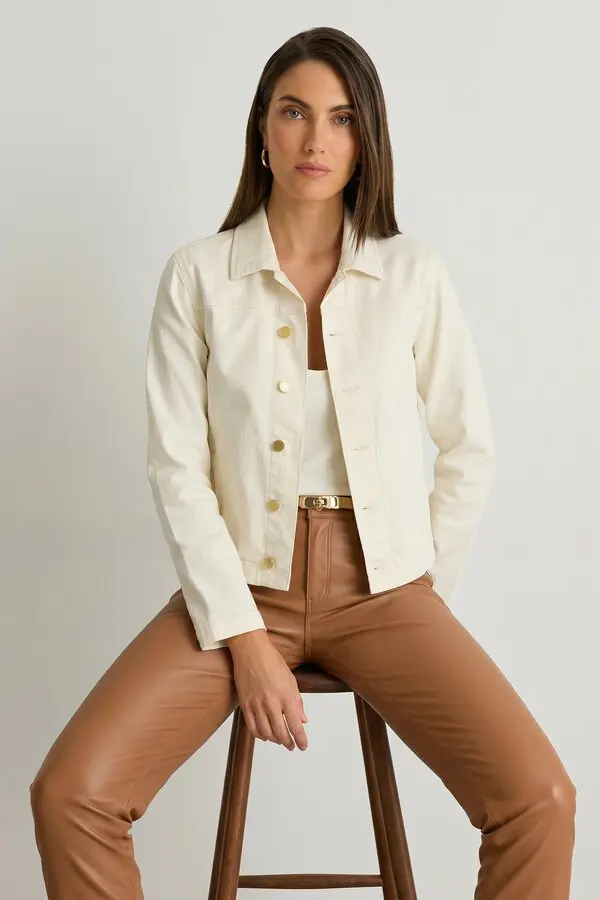 THE NOLI SHOP Joelle Jean Jacket - Ivory