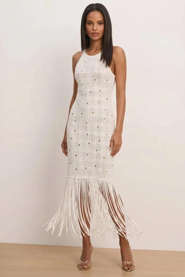 THE NOLI SHOP Romy Embellished Knit Midi Dress