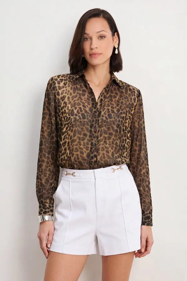 THE NOLI SHOP Ana Chiffon Blouse - Leopard