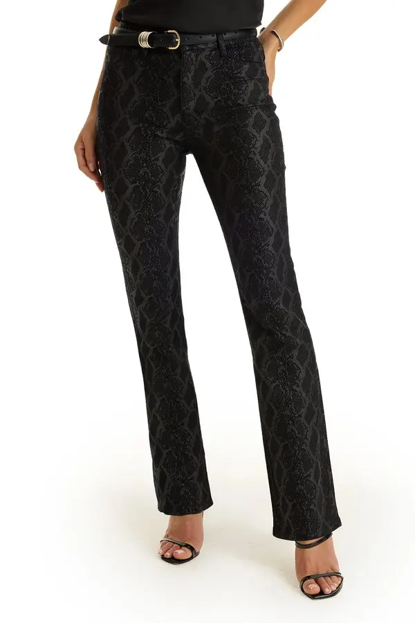 THE NOLI SHOP Aria Flare Jean - Black Python
