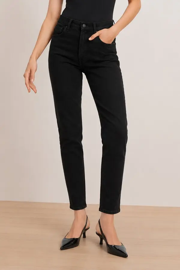 THE NOLI SHOP Layla Skinny Jean In Dark Wash Stretch Denim - Black