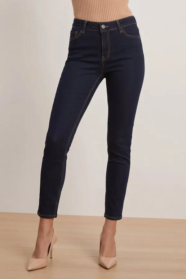 THE NOLI SHOP Layla Skinny Jean In Dark Wash Stretch Denim - Indigo