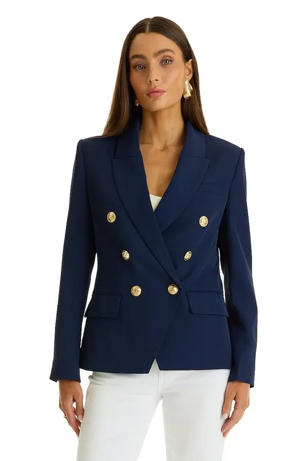 THE NOLI SHOP Sasha Double Breasted Blazer - Navy