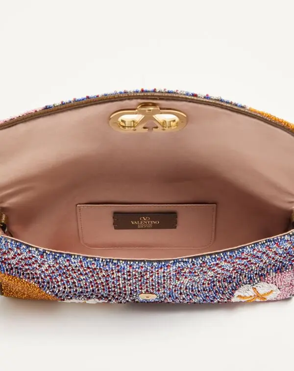Valentino Garavani Devain Small Embroidered Shoulder Bag