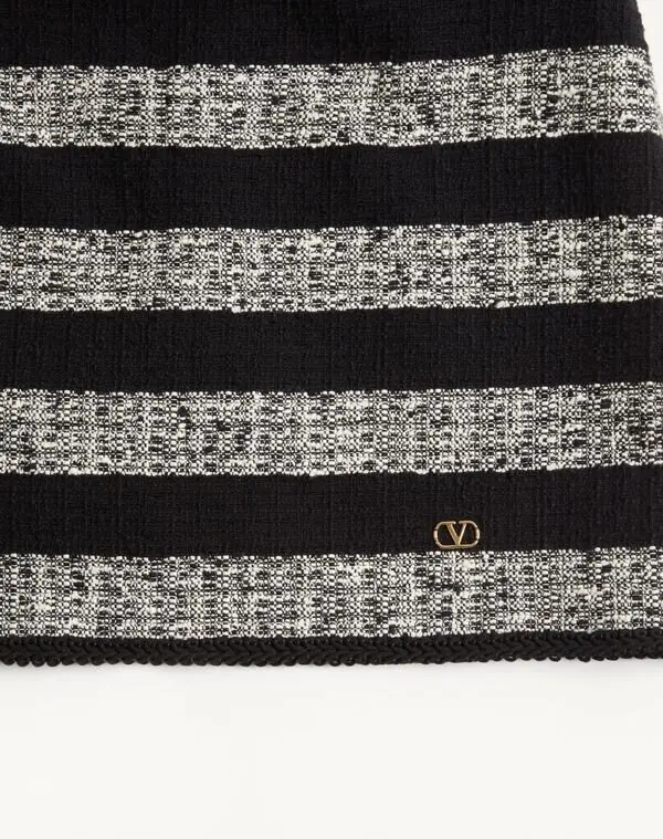 Valentino Garavani Maxi Stripe Tweed Mini Skirt