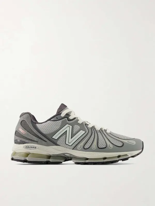 NEW BALANCE Abzorb 1890 Suede-trimmed Mesh Sneakers - Gray