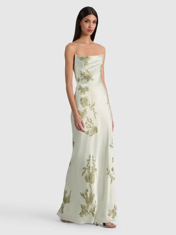 Alice + Olivia Montana Embellished Maxi Slip Dress