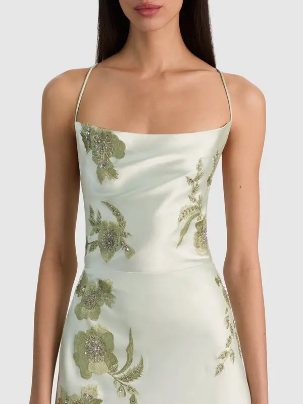 Alice + Olivia Montana Embellished Maxi Slip Dress
