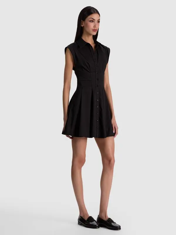 Alice + Olivia Kim Corset Shirt Dress - Black