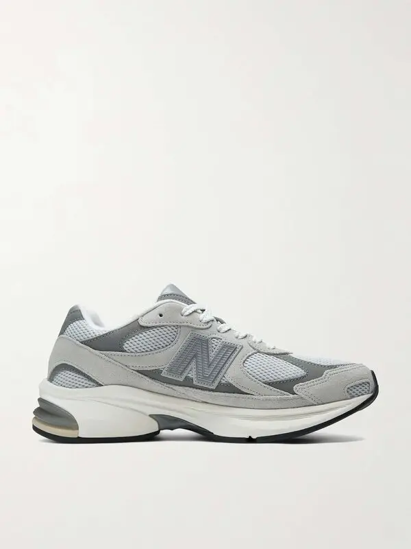 NEW BALANCE Abzorb 2010 Leather-trimmed Mesh Sneakers - Gray