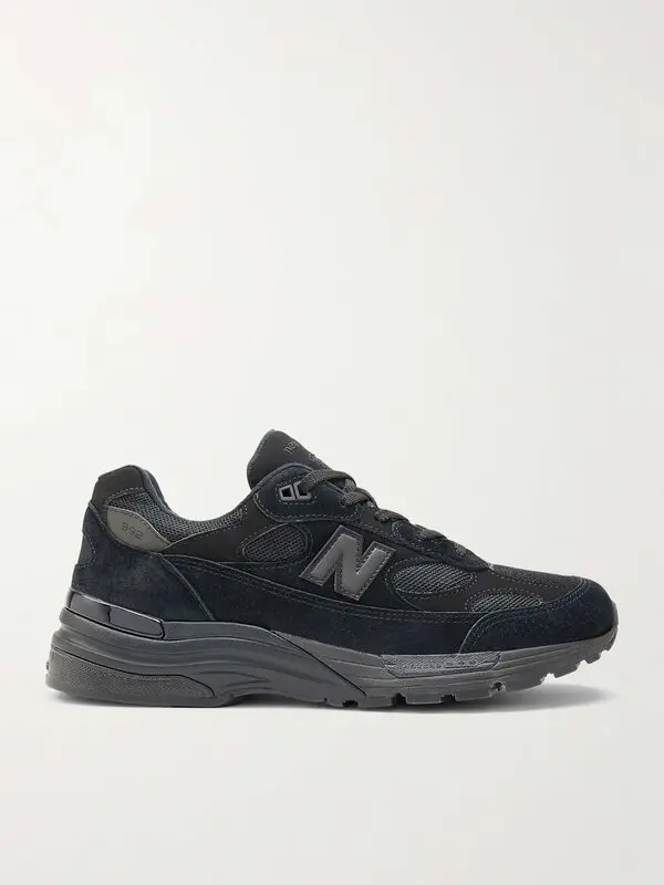 NEW BALANCE 992 Core Suede And Mesh Sneakers - Black