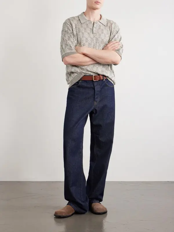 CORRIDOR Open-knit Pima Cotton Polo Shirt