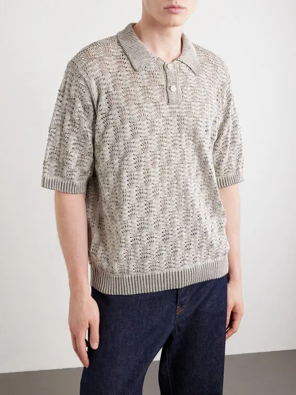 CORRIDOR Open-knit Pima Cotton Polo Shirt
